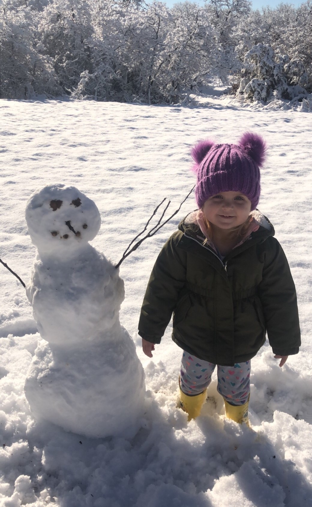 Our Granddaughter’s First Snowman – Oklahoma Blogger